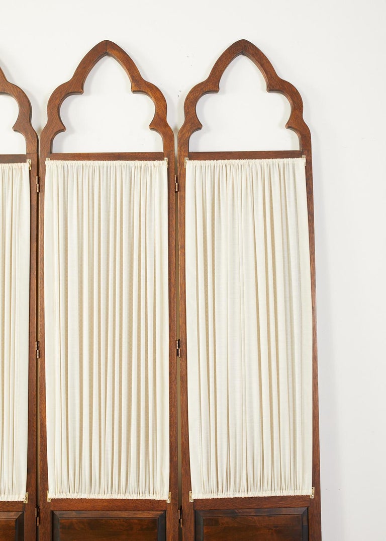 English Gothic Revival Style Three-Panel Oak Dressing Screen at 1stDibs ...