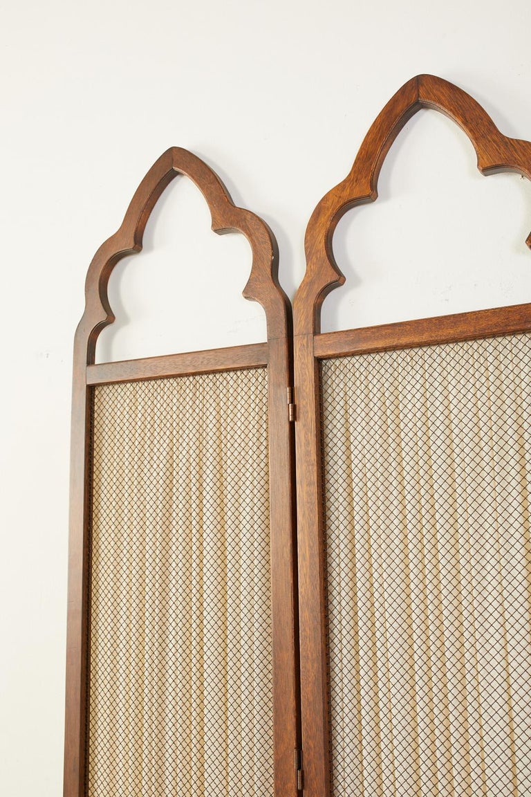 English Gothic Revival Style Three-Panel Oak Dressing Screen at 1stDibs ...
