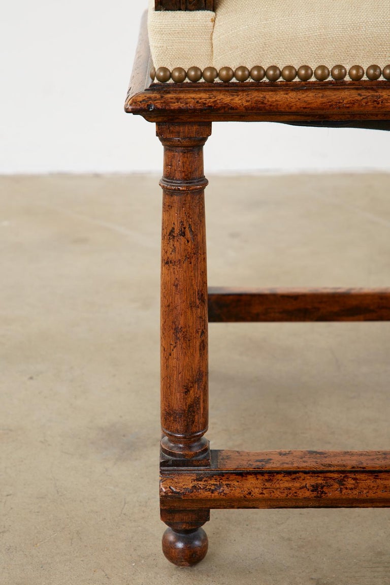 English Gothic Revival Wainscot Style Carved Hall Chair at 1stDibs