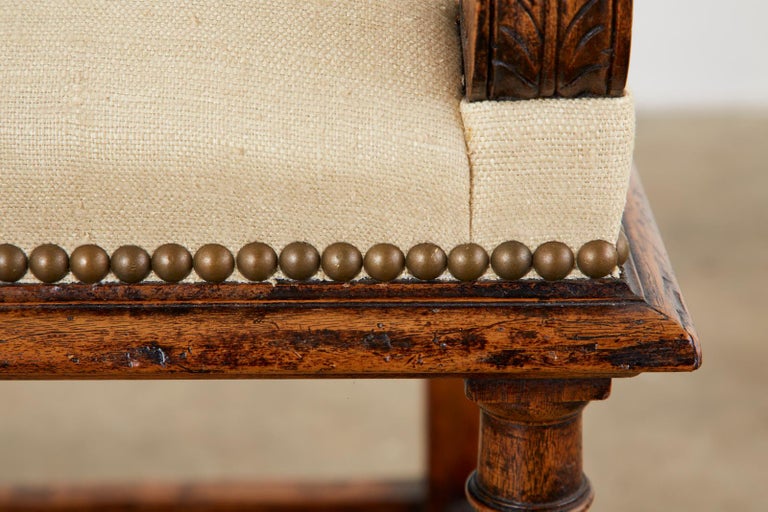 English Gothic Revival Wainscot Style Carved Hall Chair at 1stDibs