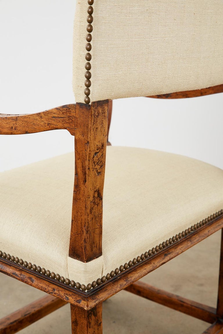 English Gothic Revival Wainscot Style Carved Hall Chair at 1stDibs