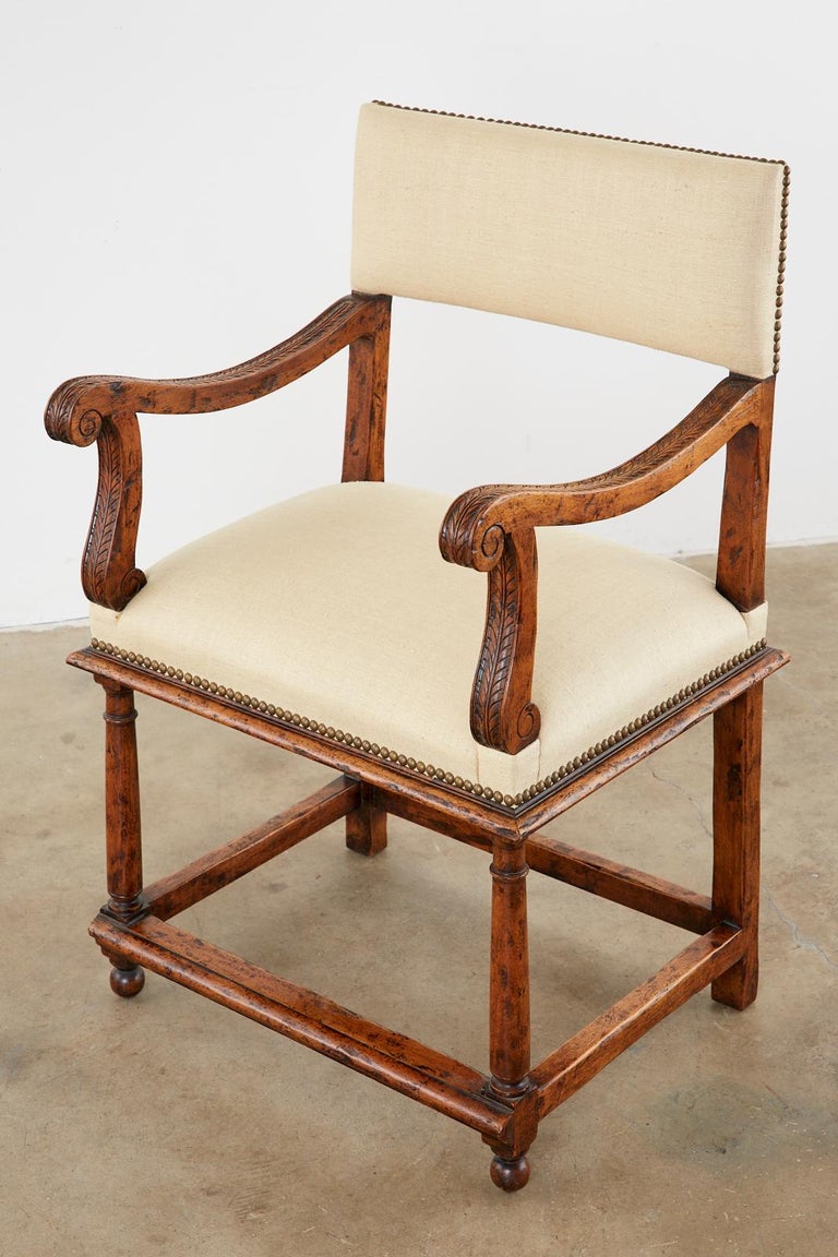 English Gothic Revival Wainscot Style Carved Hall Chair at 1stDibs