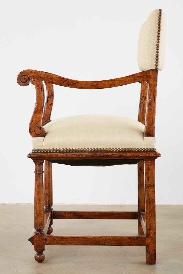 English Gothic Revival Wainscot Style Carved Hall Chair at 1stDibs