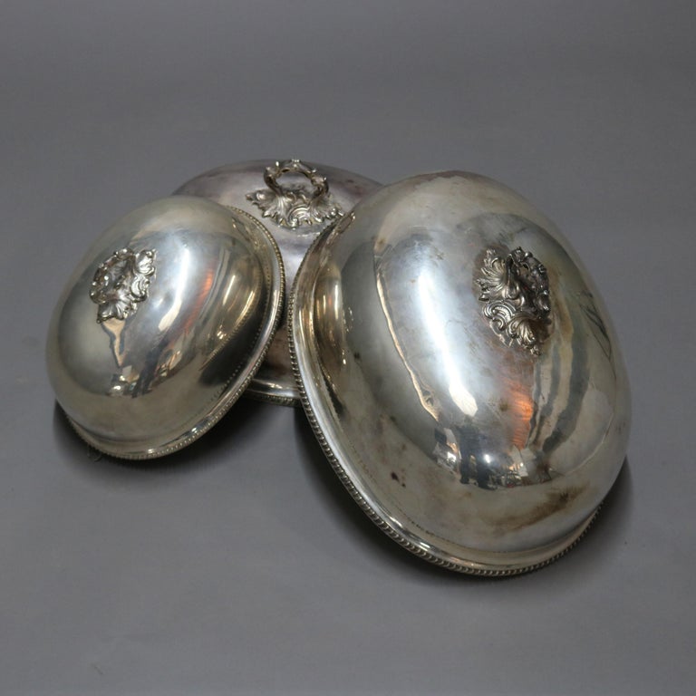 Graduated Set of Sheffield Silver Plate Cloche Serving Domes, 19th ...