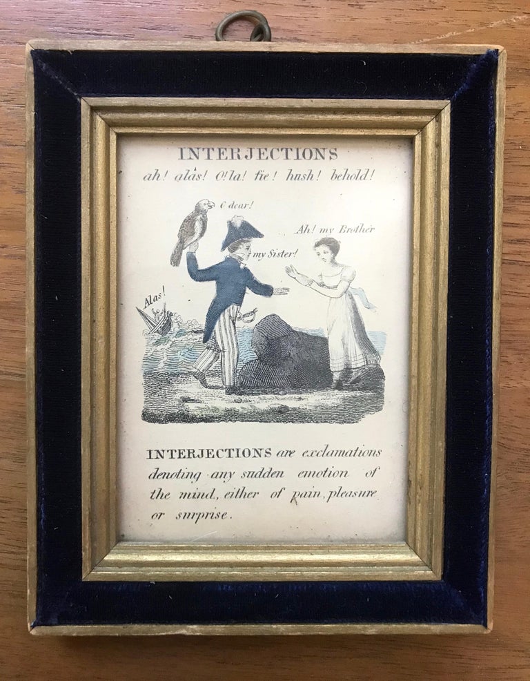 English Grammar Framed Illustrations at 1stDibs