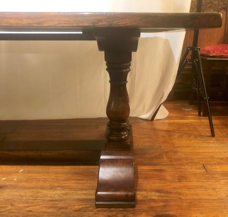 Handmade English Oak Trestle Dining Table For Sale at 1stDibs | trestle ...