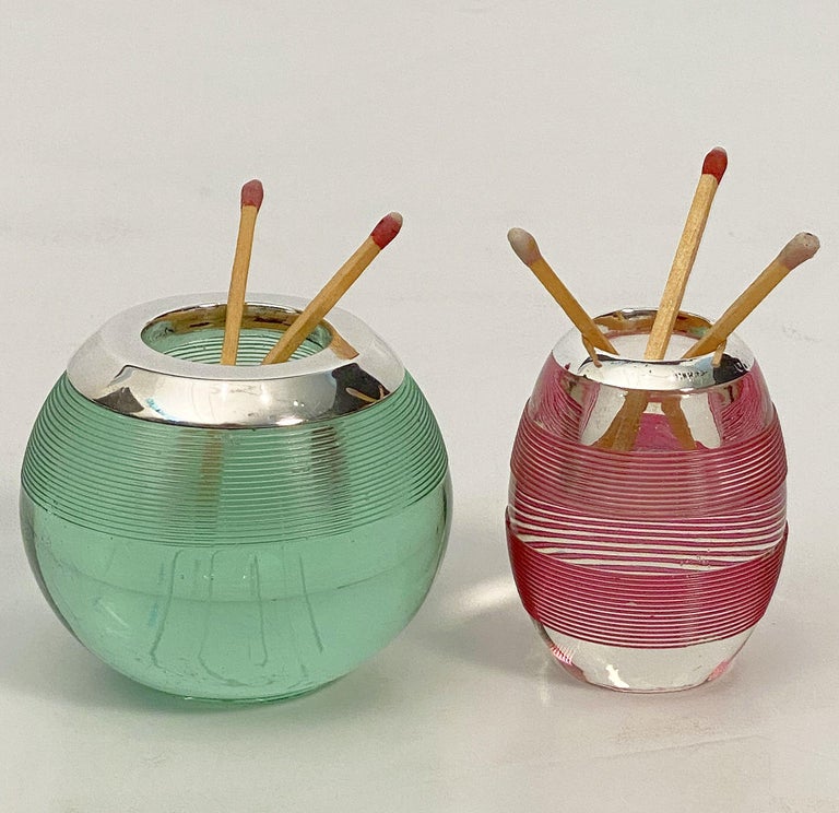 English Green Match Striker with Sterling Silver Rim at 1stDibs