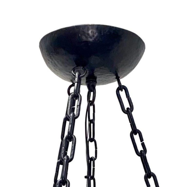 English Hammered Iron Light Fixture For Sale at 1stDibs