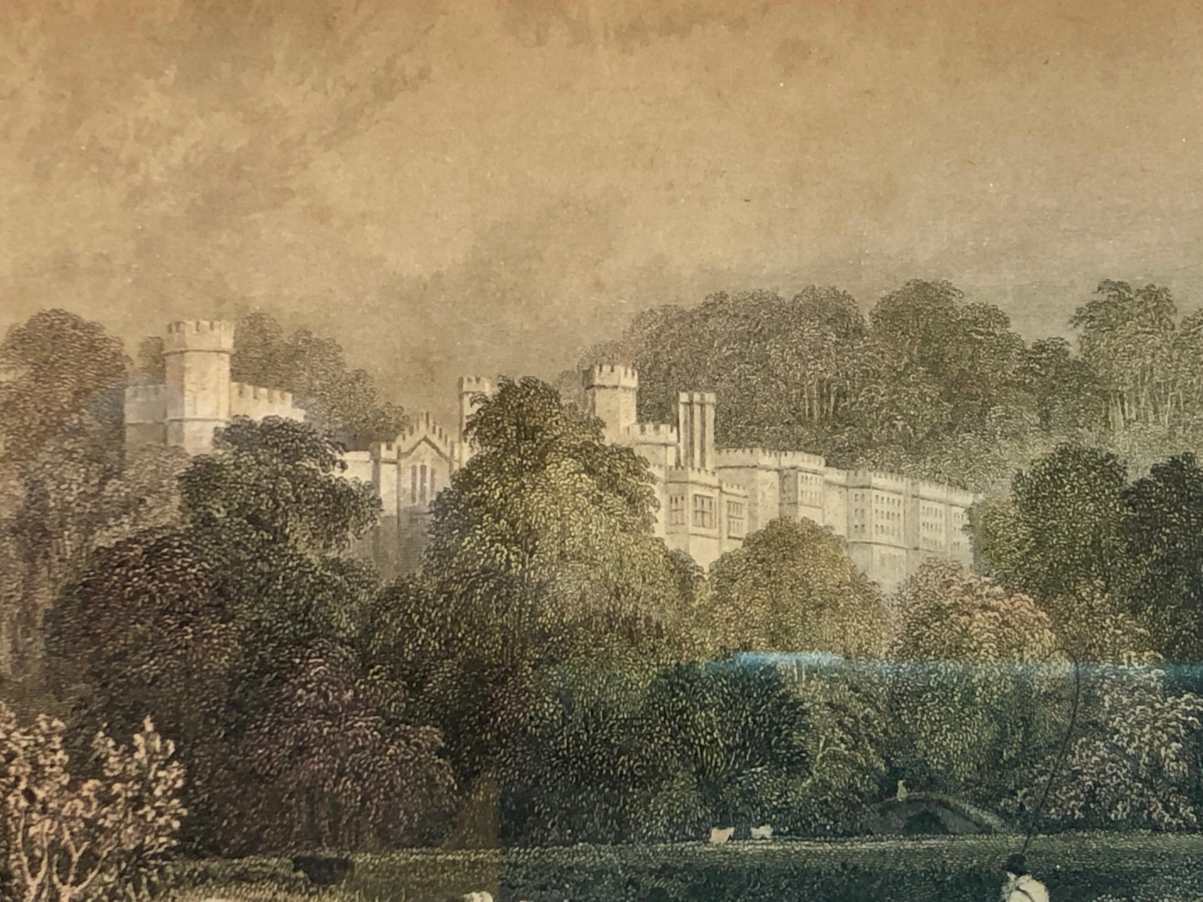 English Hand Colored Steel Engraving, by Thomas Allom, a Pastoral Scene ...