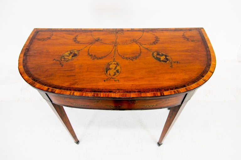 English Hepplewhite Satinwood Game Table at 1stDibs