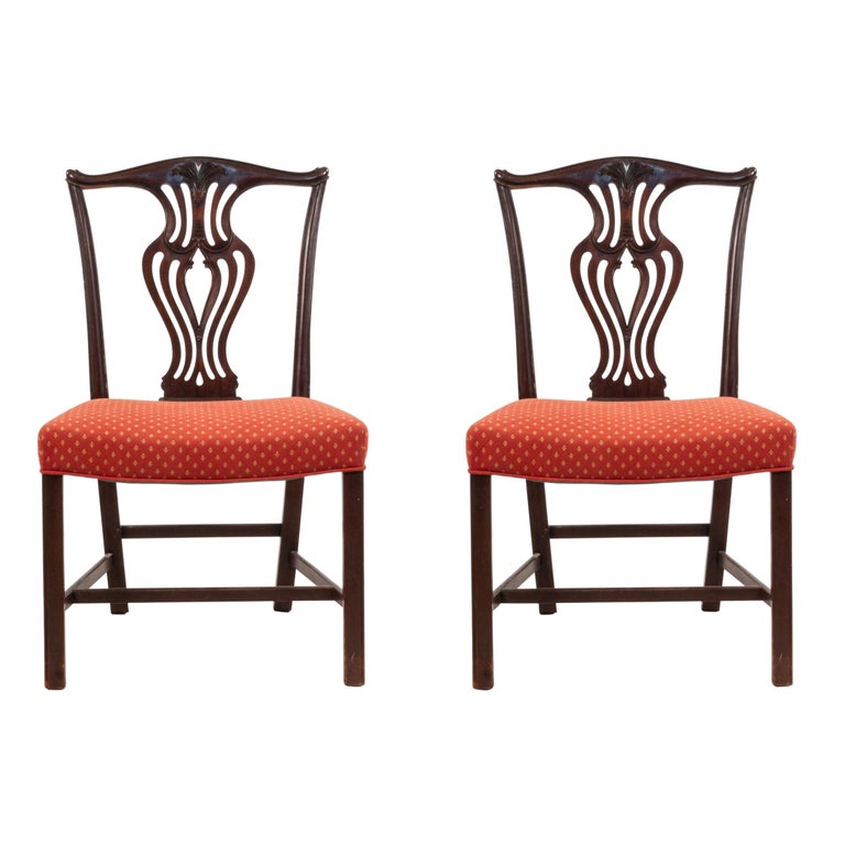 Set of 10 English Hepplewhite Style Splat Back Mahogany Dining Chairs ...