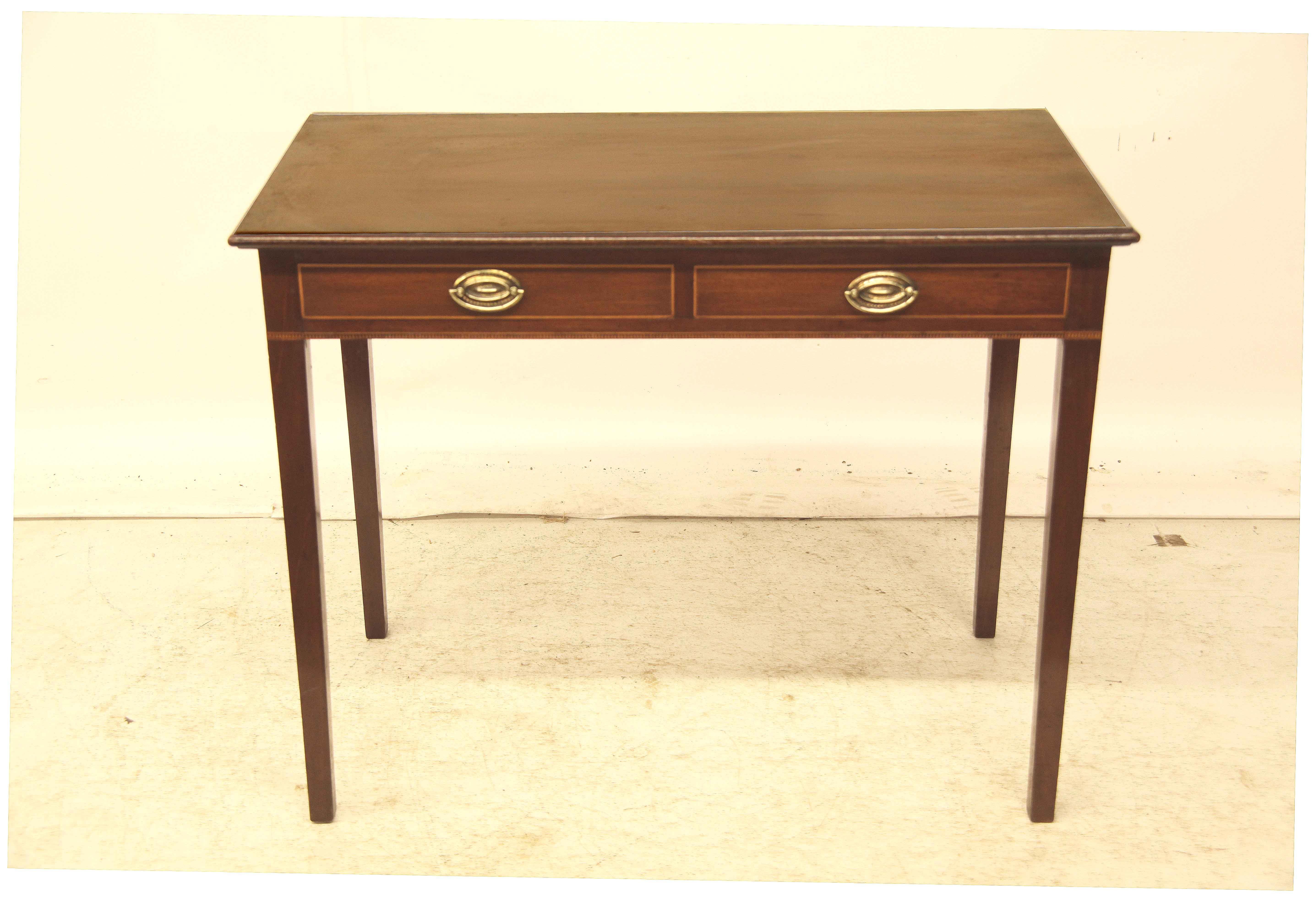 English Hepplewhite Two Drawer Side Table For Sale at 1stDibs
