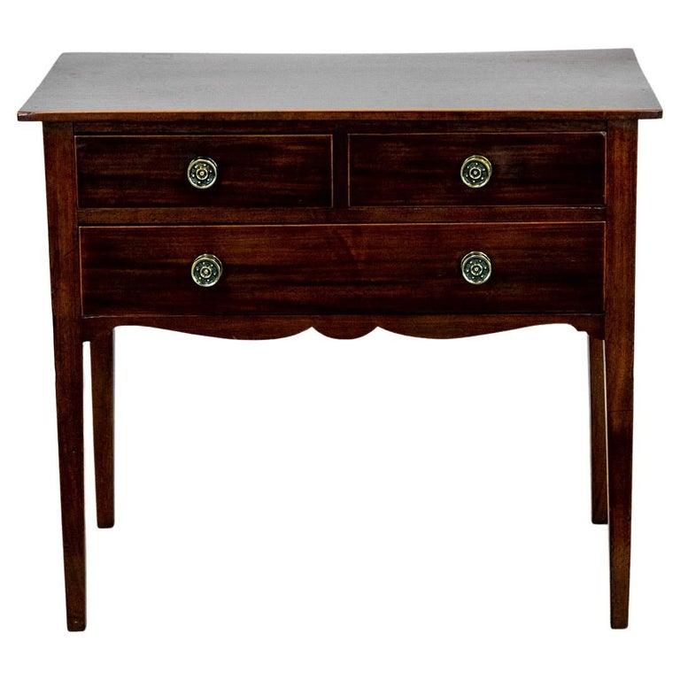 English Hepplewhite Two Drawer Side Table at 1stDibs