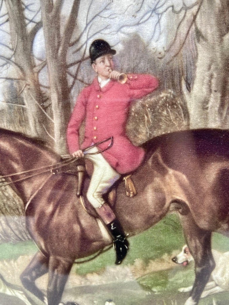English Hunt Lithograph in Antique Frame For Sale at 1stDibs ...