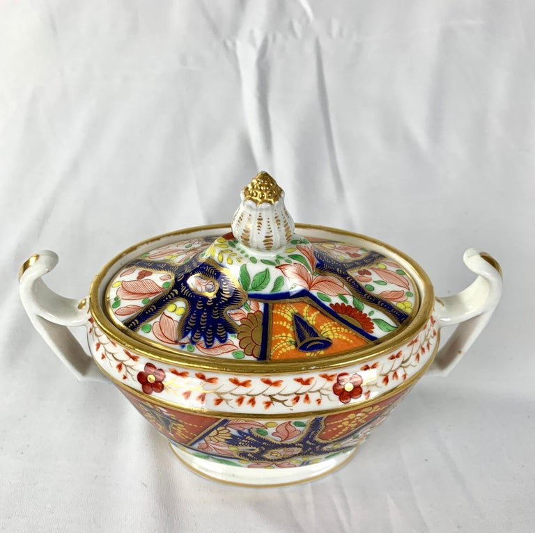 English Imari Hand-Painted Porcelain Sugar Box Circa 1825 For Sale at ...