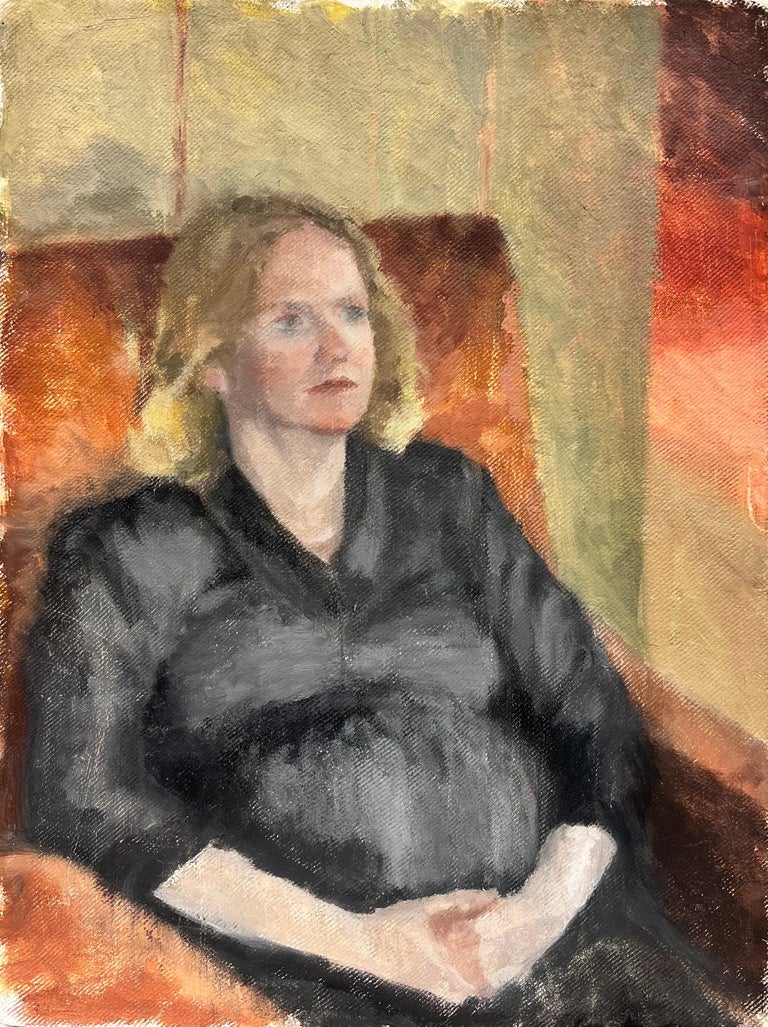 English Impressionist - 1960s English Impressionist Oil Portrait of ...