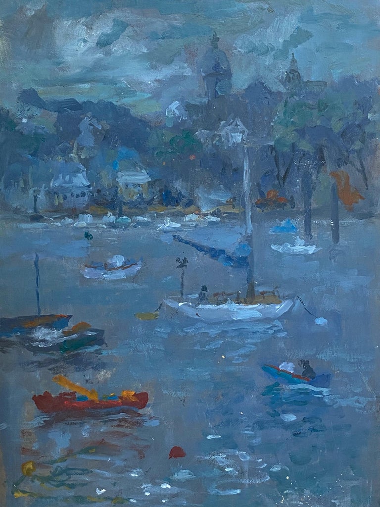 English Impressionist - English Impressionist 20th Century Oil - Boats ...