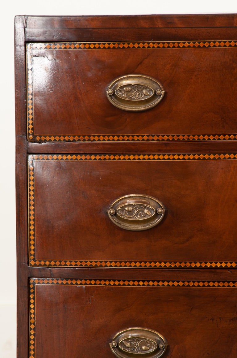 English Inlay Bow Front Chest For Sale at 1stDibs