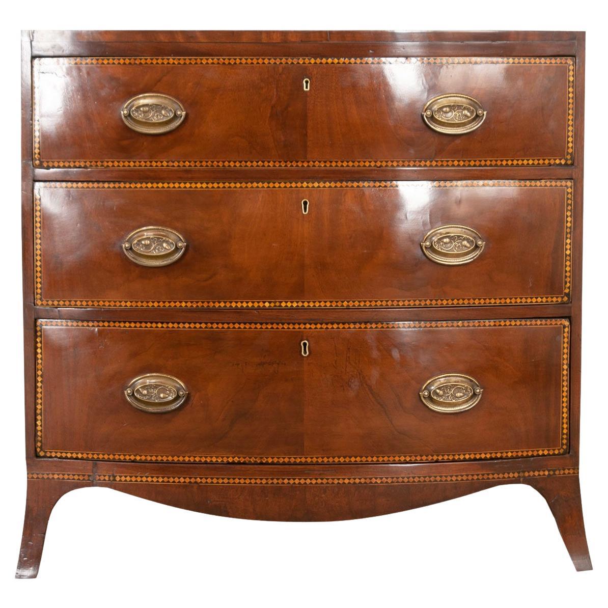 English Georgian Bow Front Chest Desk For Sale at 1stDibs