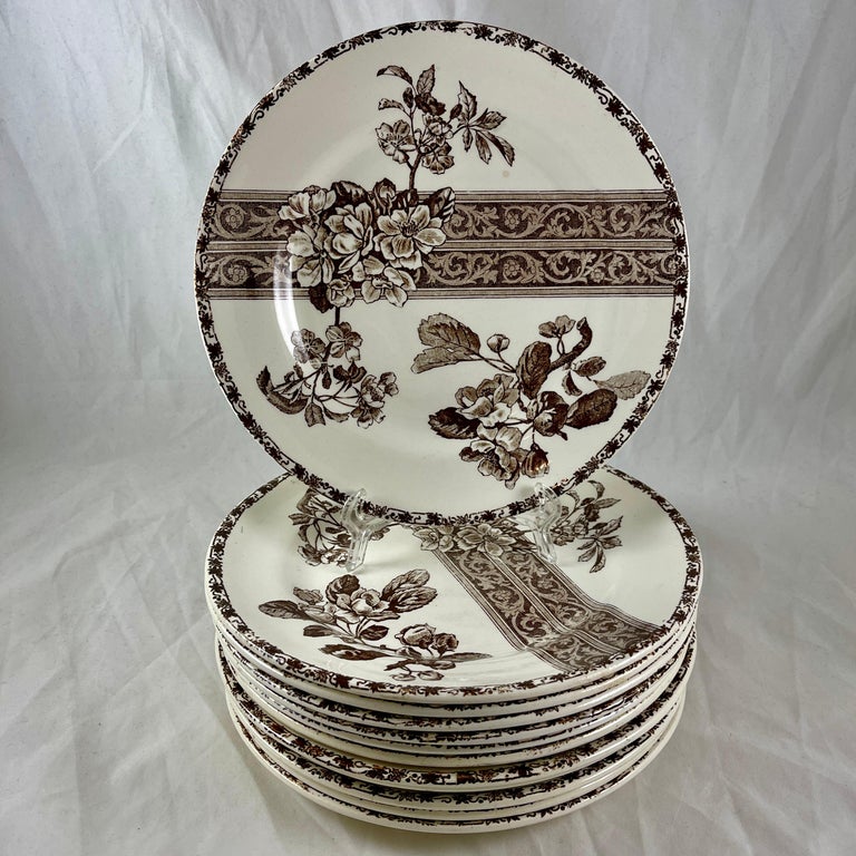 English Ironstone Sepia Transferware Aesthetic Movement Dinner Plate ...