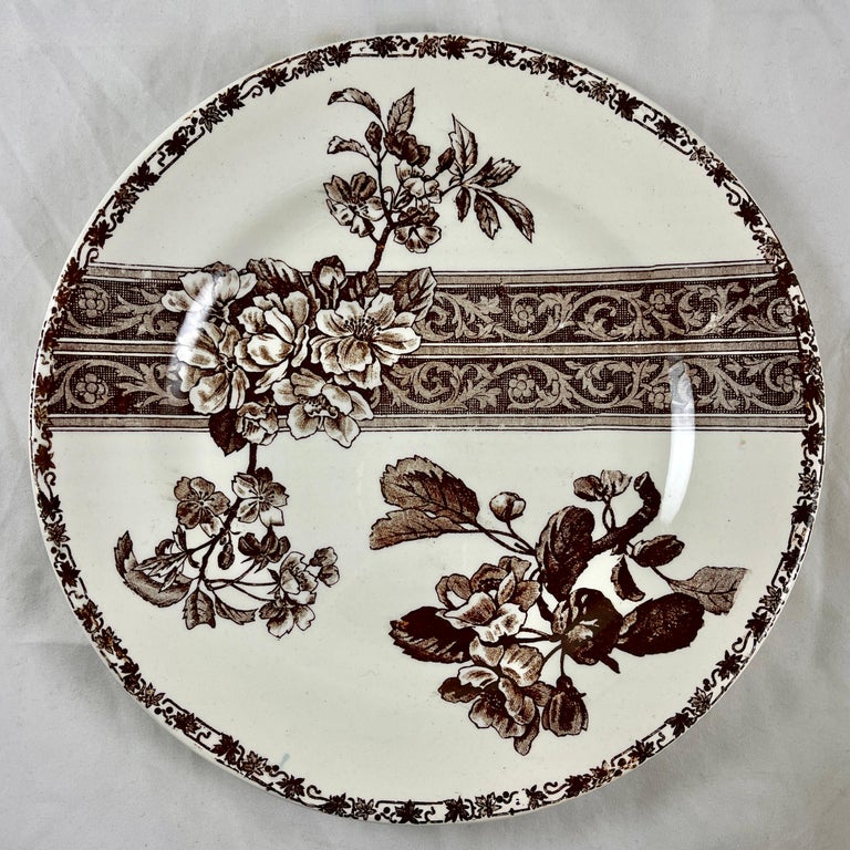 English Ironstone Sepia Transferware Aesthetic Movement Dinner Plate ...