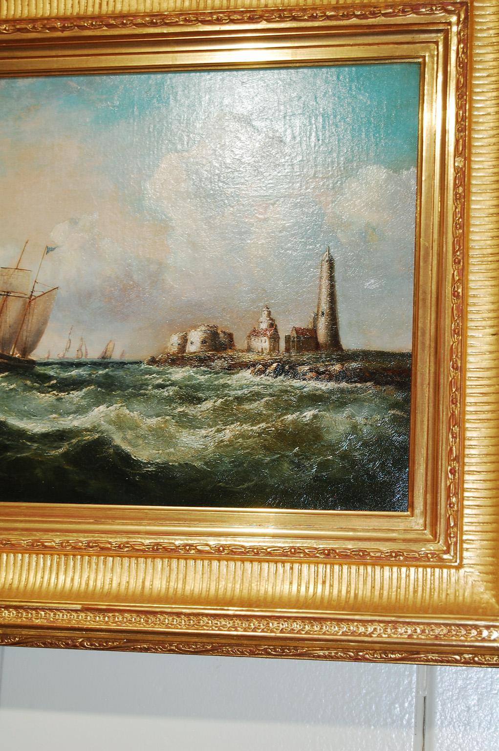 English John James Wilson Original Maritime Oil Painting Signed and ...