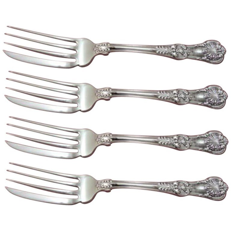 English King by Tiffany and Co. Sterling Silver Fish Fork Set 4pc AS ...