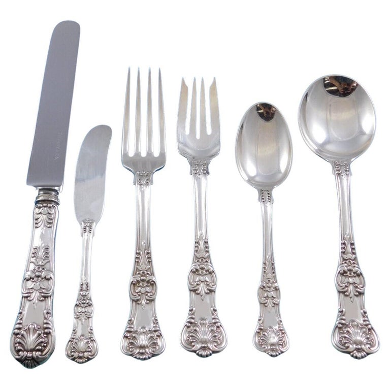 English King by Tiffany and Co Sterling Silver Flatware Set Service 72 ...