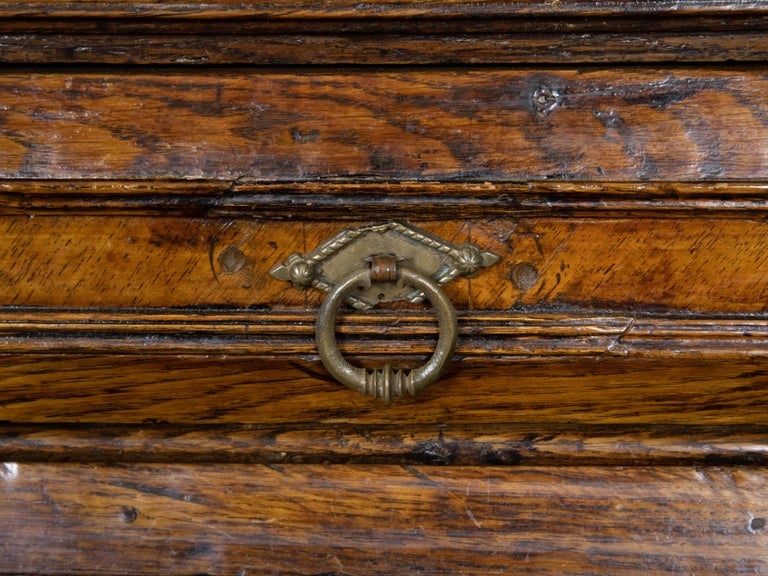 English King George III 1800s Oak Five Drawer Commode with Raised ...