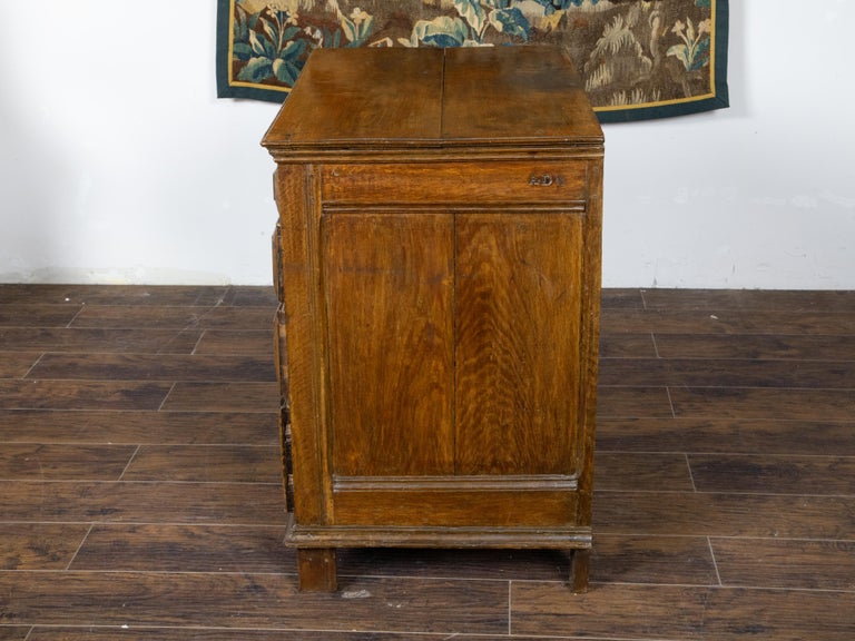 English King George III 1800s Oak Five Drawer Commode with Raised ...