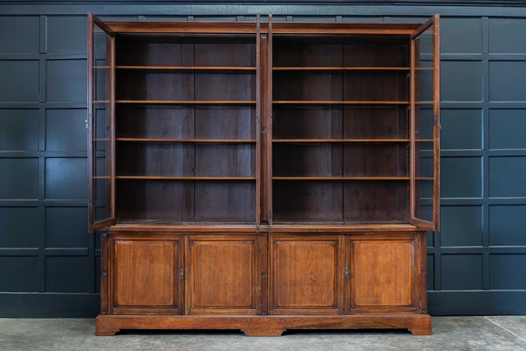 English Large Mahogany Glazed Country House Bookcase For Sale at 1stDibs