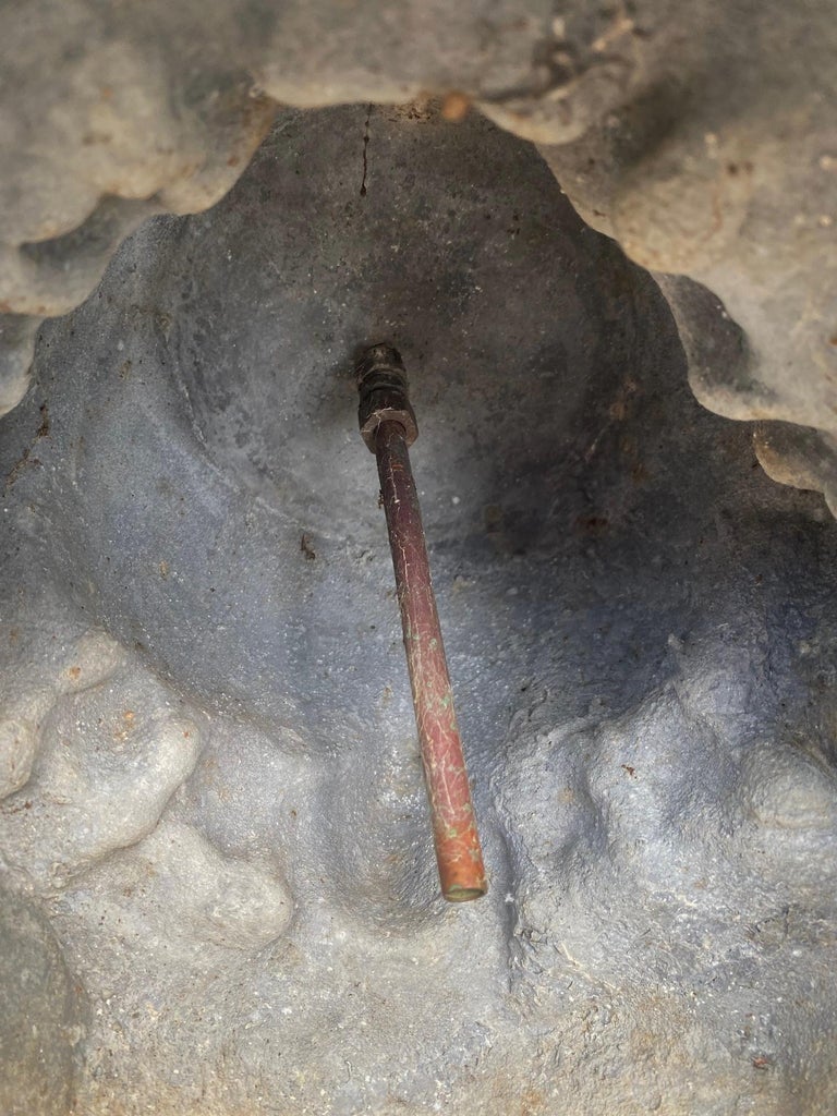 English Lead Figural Fountain of Musical Pan with Flanking Plumbed ...