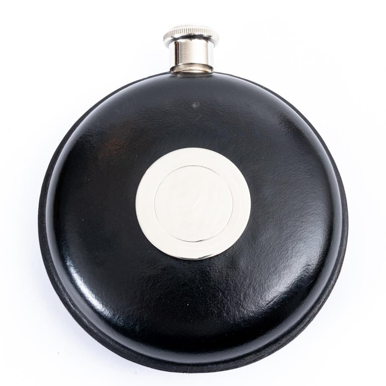 English Leather and Chrome Flask For Sale at 1stDibs