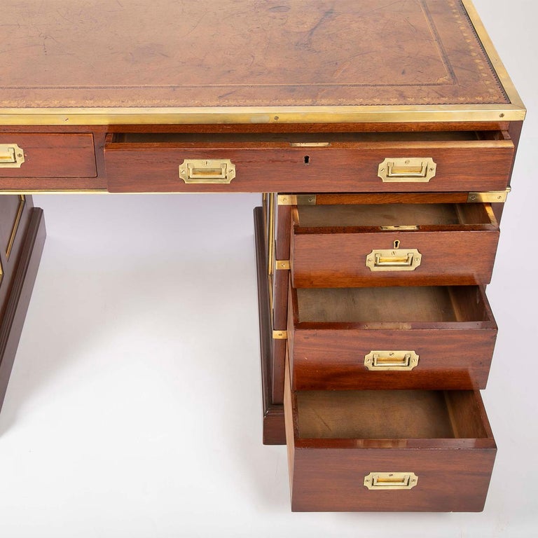 English Leather Top Campaign Desk at 1stDibs