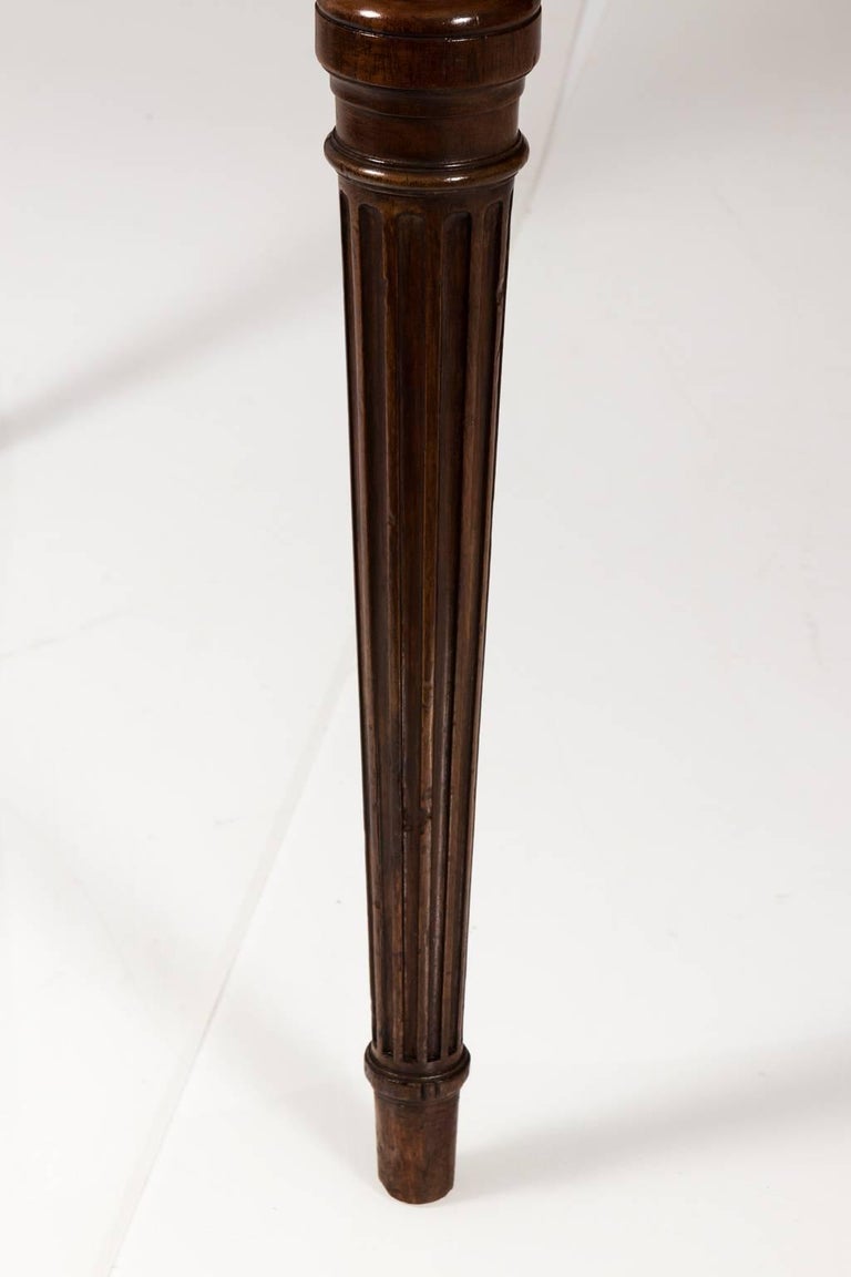 English Leather Top Library Table, circa 1940s at 1stDibs