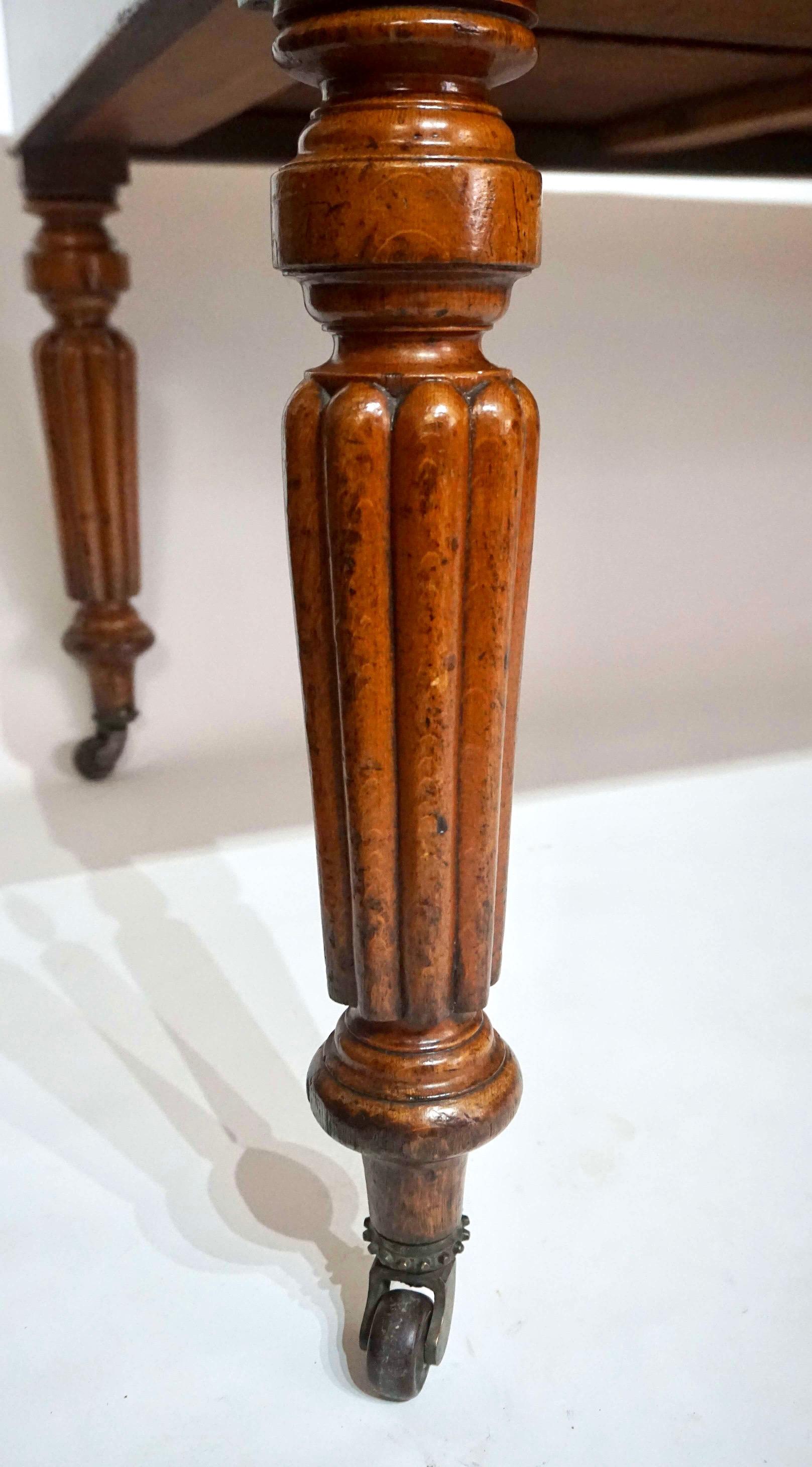 English Oak Dual Side Leather Top Library Table of Large Scale, circa ...