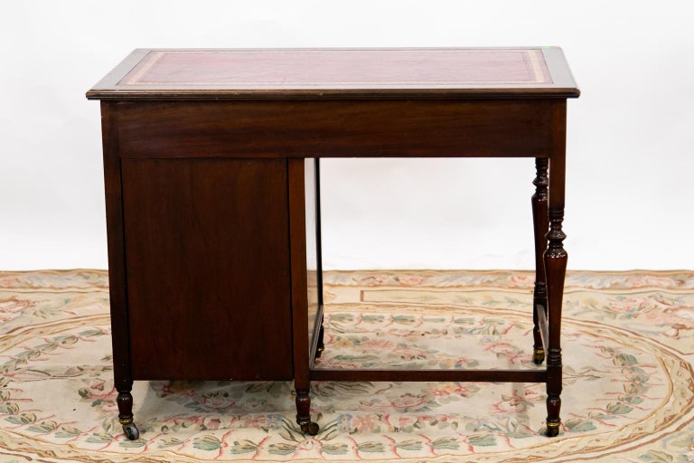 English Leather Top Writing Desk For Sale at 1stDibs