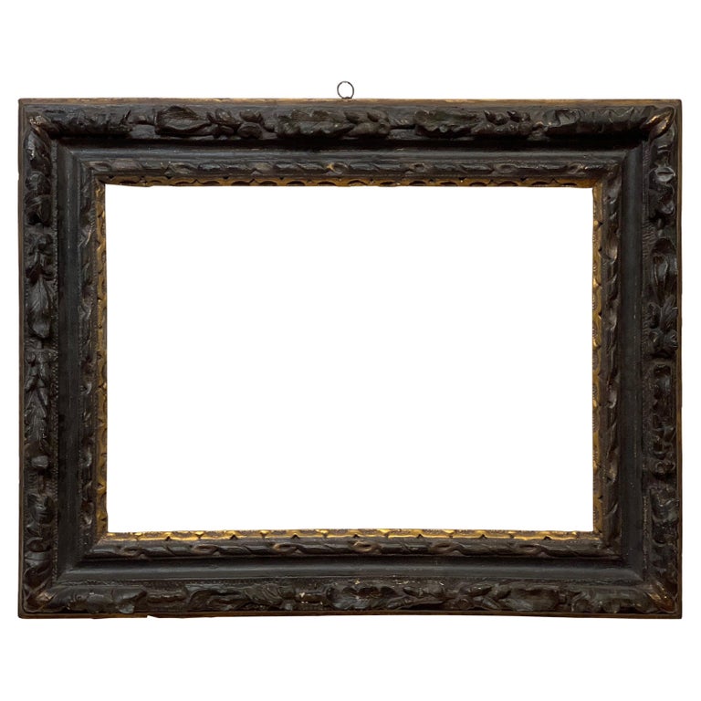 English 19x24 inch Lely Ebonized Parcel Gilt Picture Frame circa 1710 ...