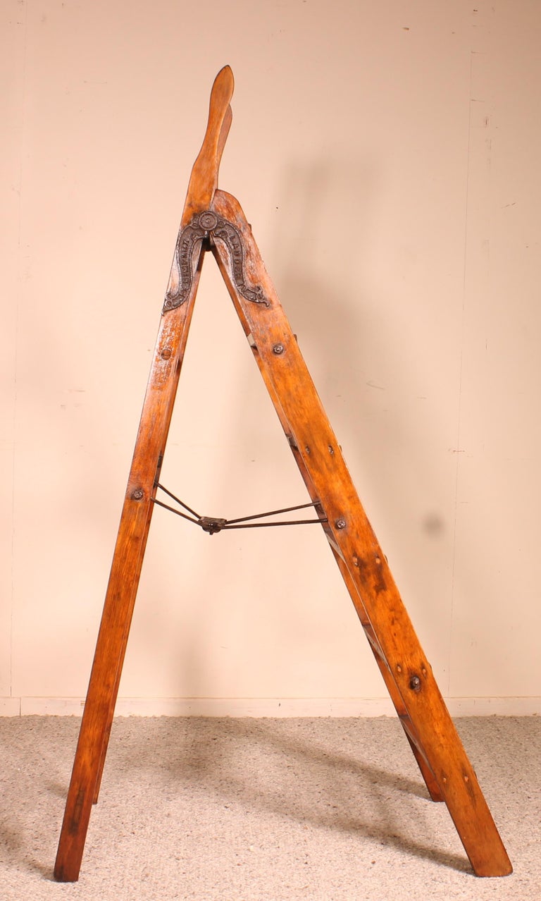 English Library Ladder in Wood and Wrought Iron at 1stDibs | wrought ...