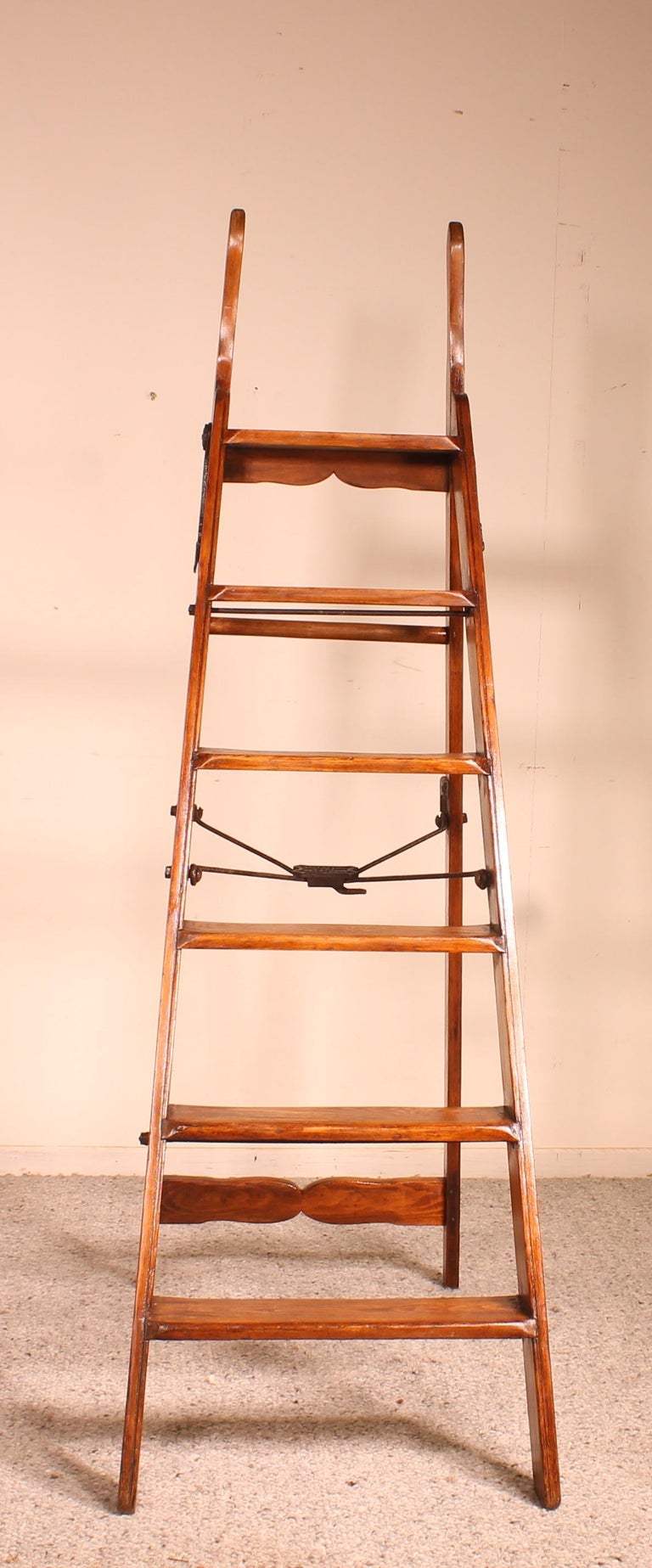 English Library Ladder in Wood and Wrought Iron at 1stDibs | wrought ...