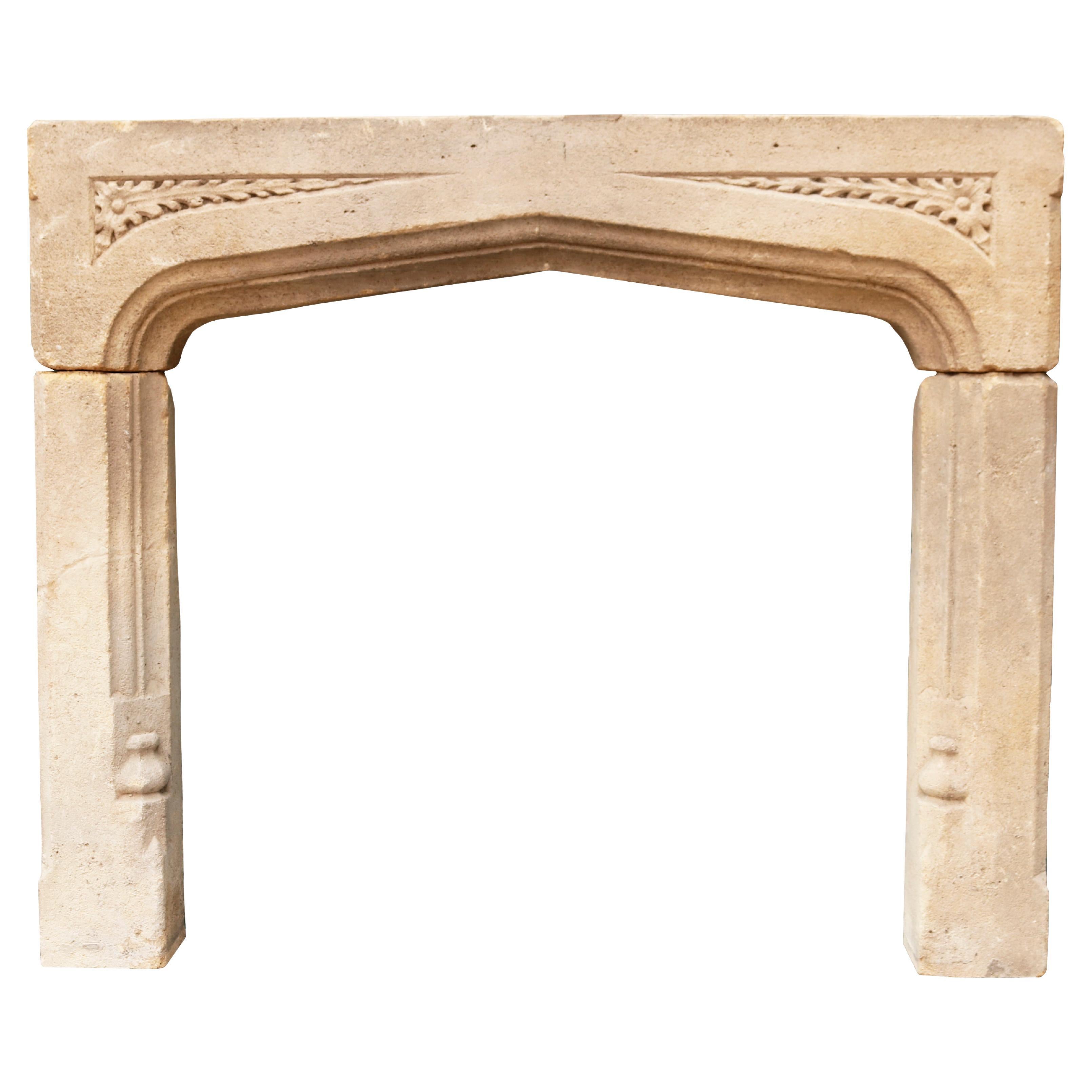 17th Century Fine European Rustic Limestone Fireplace Surround For Sale ...