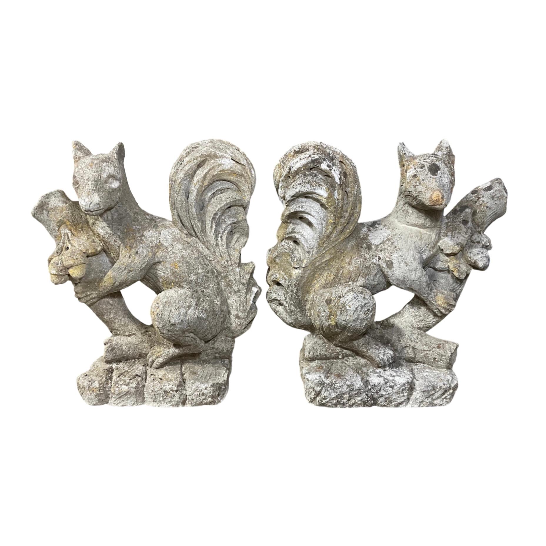 English Limestone Squirrel Sculptures For Sale at 1stDibs