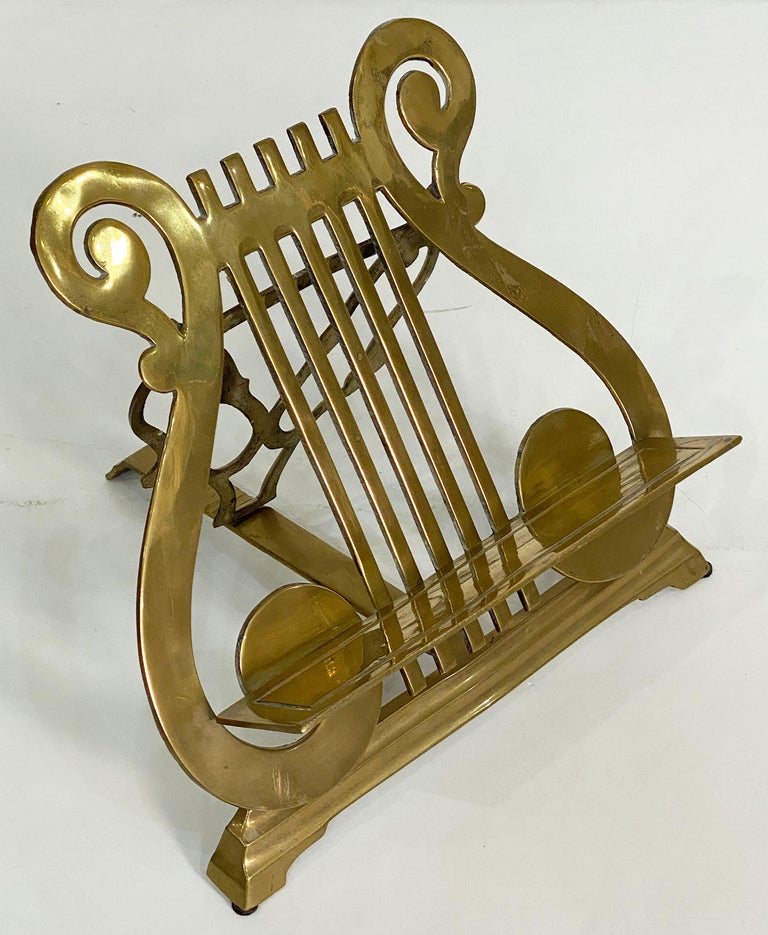 English Lyre-Shaped Book Lectern or Music Stand of Brass For Sale at ...