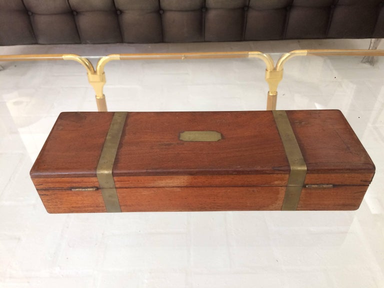 English Mahogany Box with Brass Details at 1stDibs