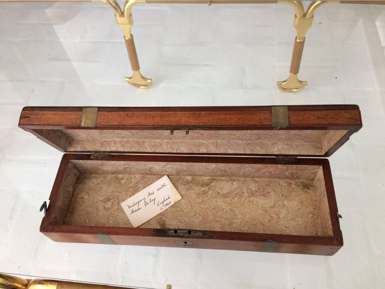 English Mahogany Box with Brass Details at 1stDibs