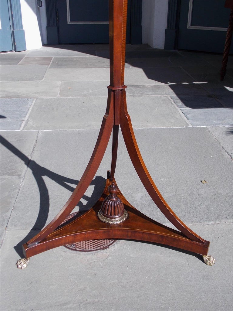 English Mahogany Bronze Mounted and Inlaid Lyre Music Stand on Paw Feet ...