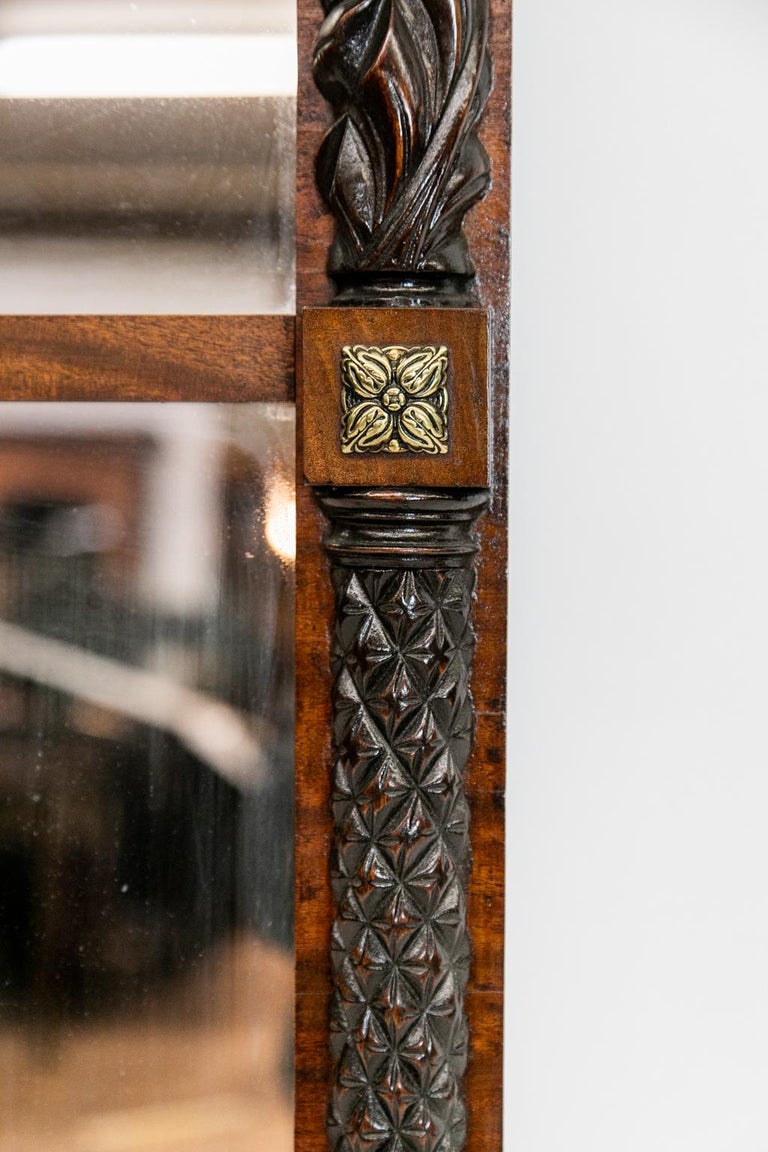 English Mahogany Carved Regency Mirror For Sale at 1stDibs