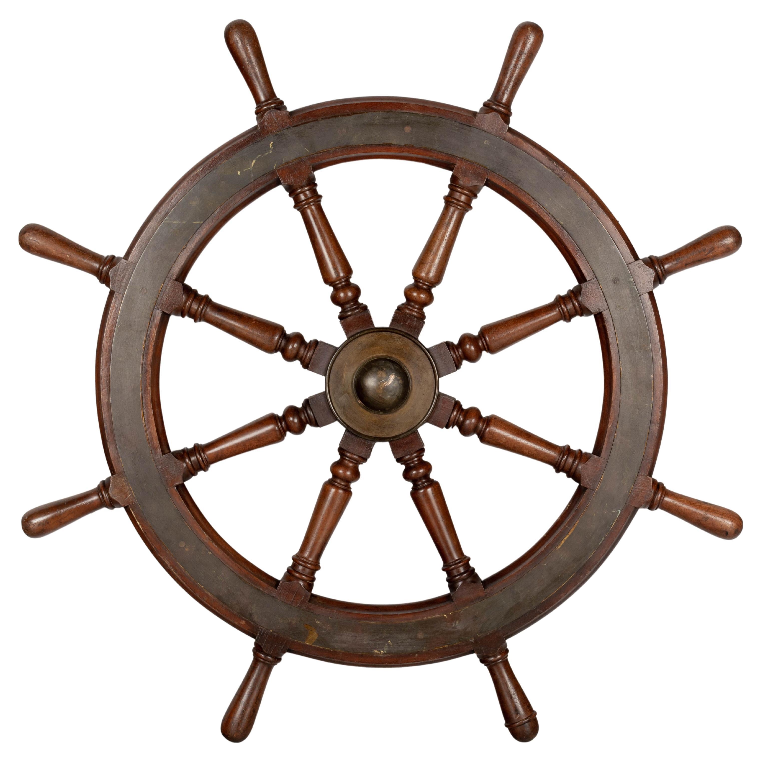 Authentic Eight-Spoke Ship's Wheel For Sale at 1stDibs