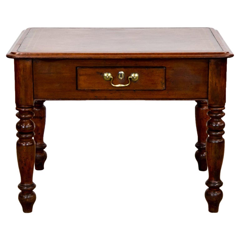 English Mahogany Leather Top Center Table For Sale at 1stDibs
