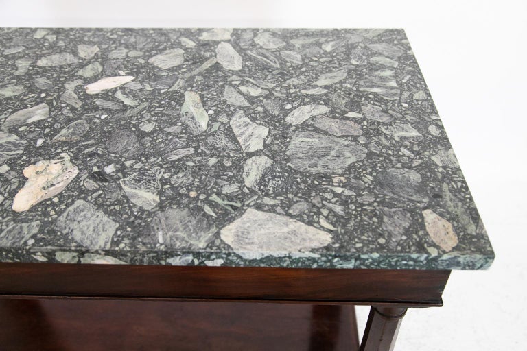 English Mahogany Marble-Top Console Table For Sale at 1stDibs